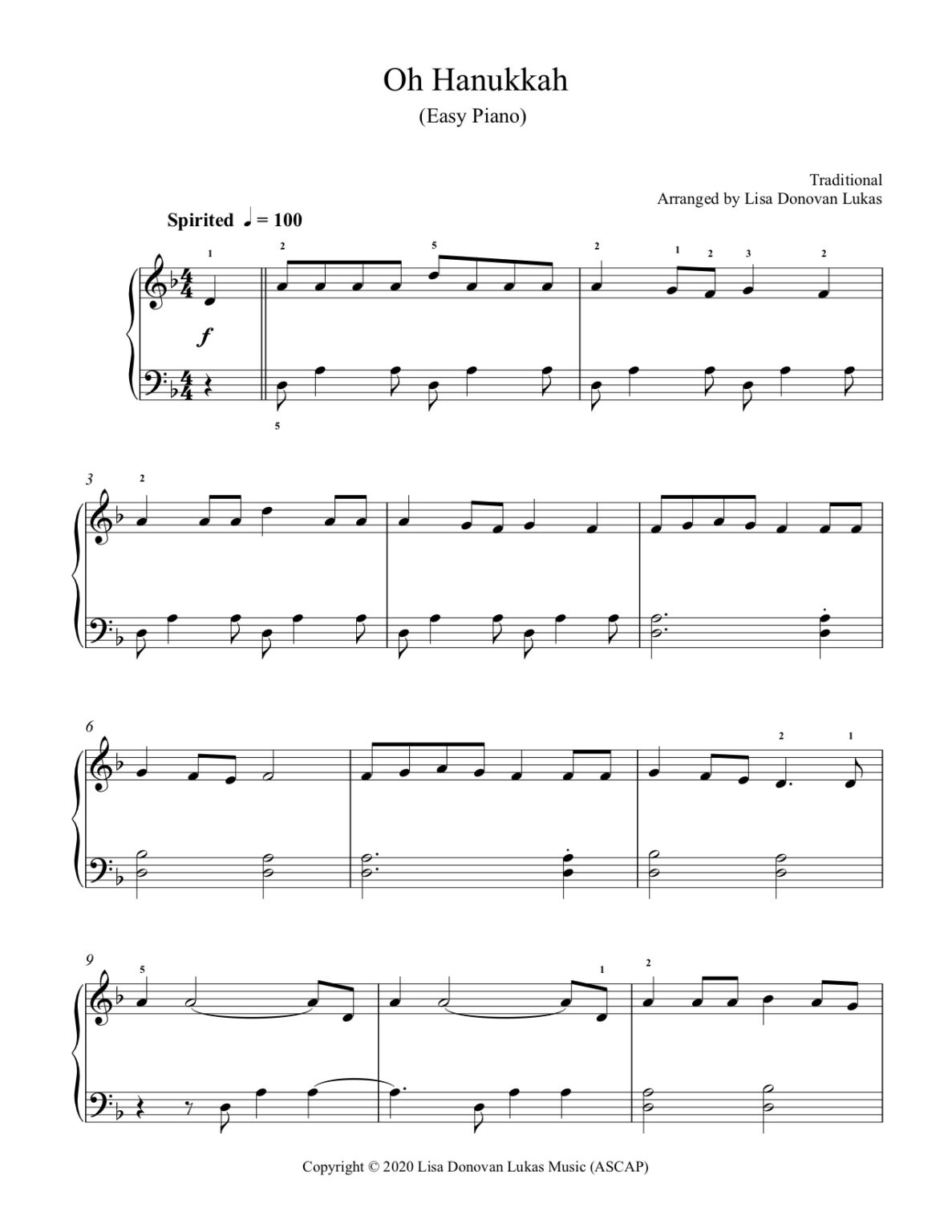 A Happy Hanukkah Collection – Easy Piano | Lisa Donovan Lukas