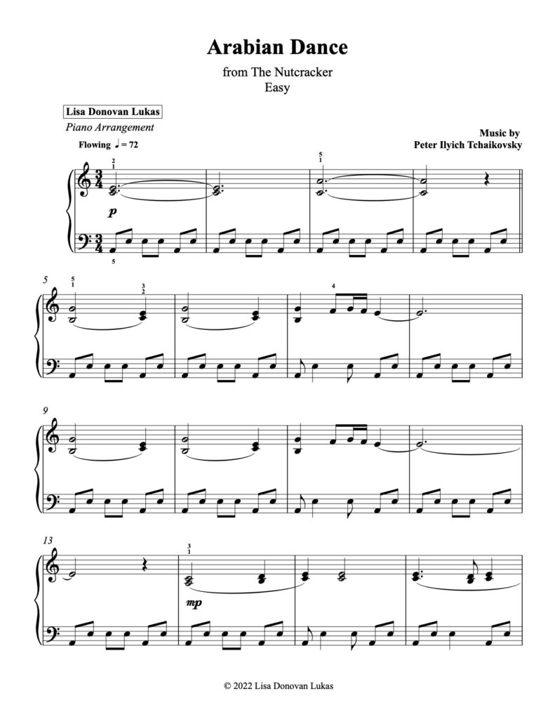 Arabian Dance from The Nutcracker – Easy | Lisa Donovan Lukas